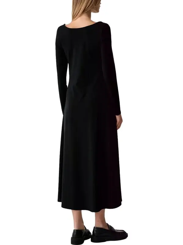 Marc O'polo Long Sleeve Jersey A-line Midi Dress - Black