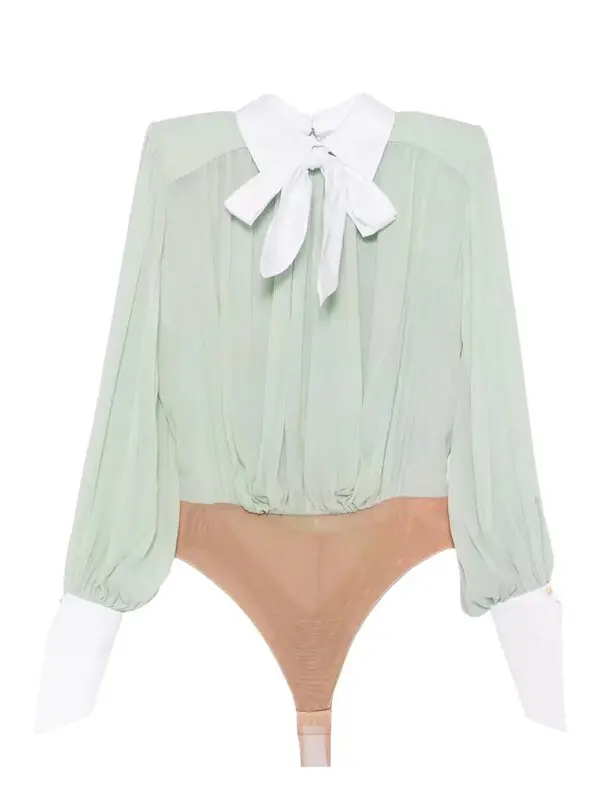 Elisabetta Franchi Pleated Blouse - Green