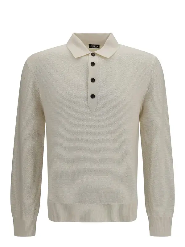 Zegna Long-sleeve Cashmere Polo Shirt - Multicolor