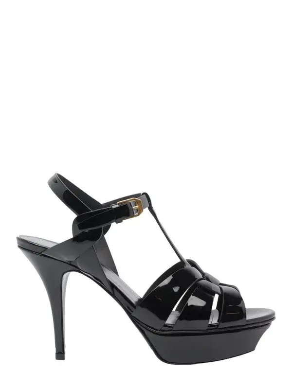 Saint Laurent Leather Sandals With Buckle - Black