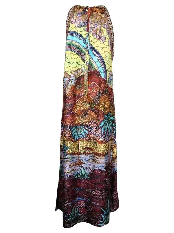 VLISCO DIALOGUES Halterneck Maxi Dress - Brown