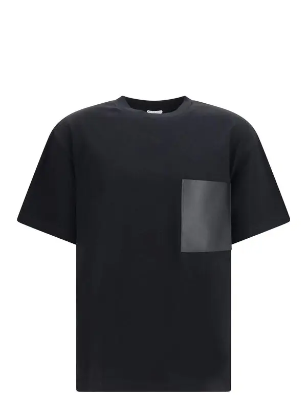 Bottega Veneta Pima Cotton Jersey T-shirt With Pocket - Black