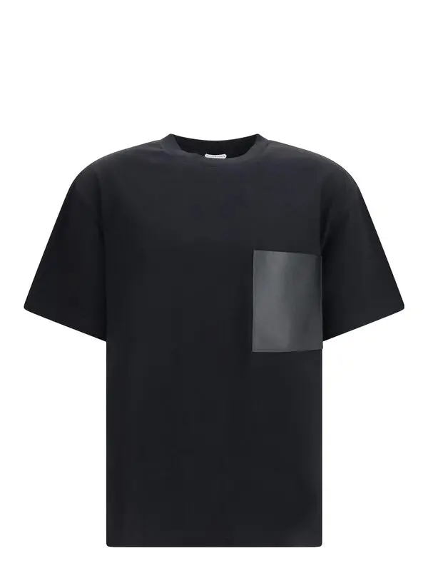 Bottega Veneta Pima Cotton Jersey T-shirt With Pocket - Black