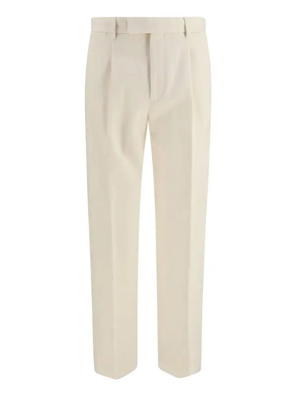 Zegna Cotton And Cashmere Tailored Pants - Multicolor