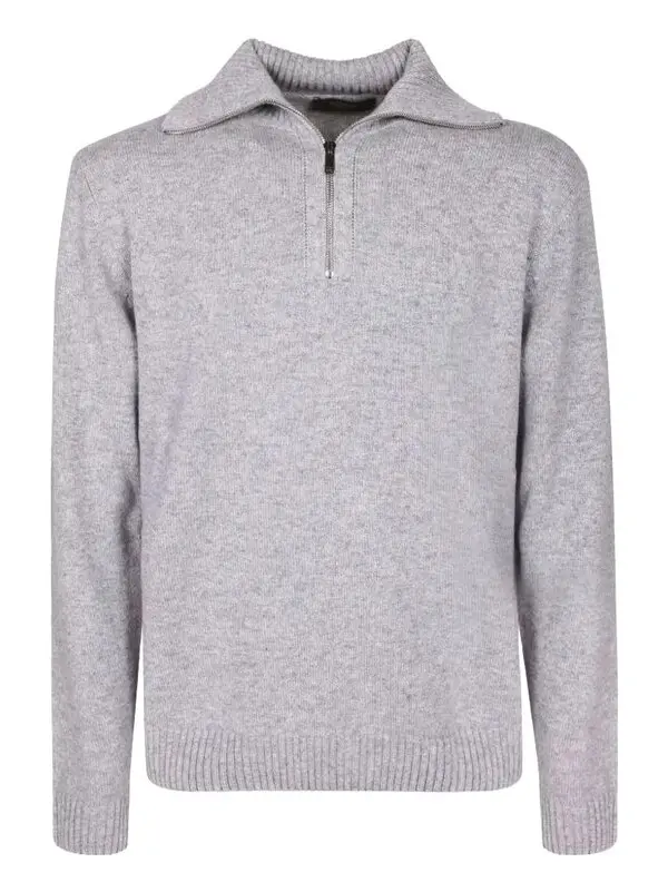 ZANONE Quarter-zip Knitted Sweater - Grey