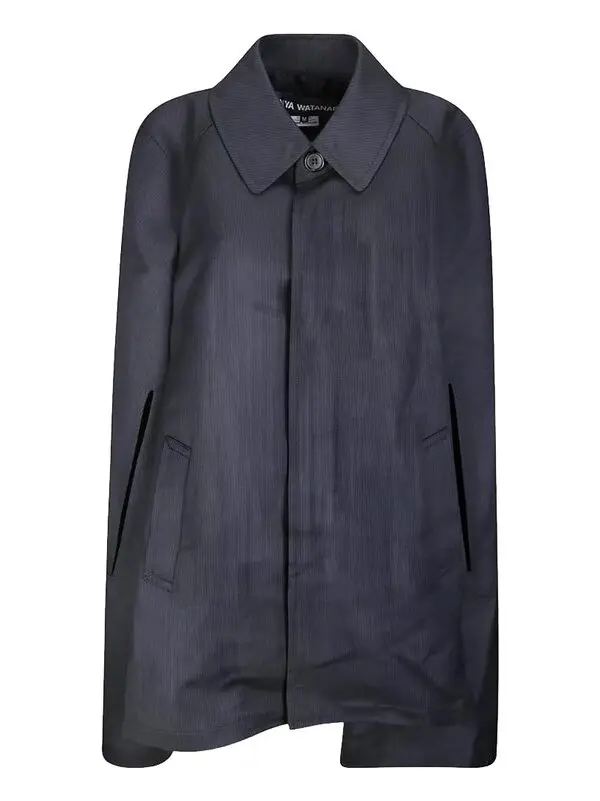 Junya Watanabe Pinstripe Pattern Cape-style Coat - Black