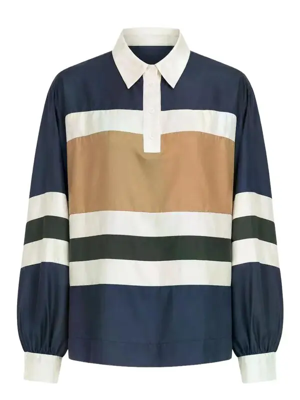 Sea Juliet Striped Polo Top - Blue