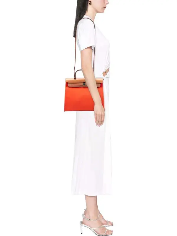 Hermès Toile Herbag Zip 31 Satchel - Orange
