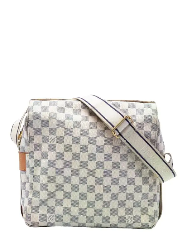 LOUIS VUITTON Damier Azur Naviglio Crossbody Bag - White