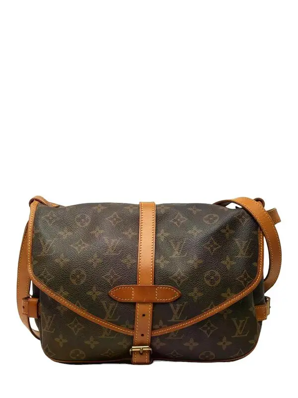 LOUIS VUITTON Monogram Saumur 25 Crossbody Bag - Brown
