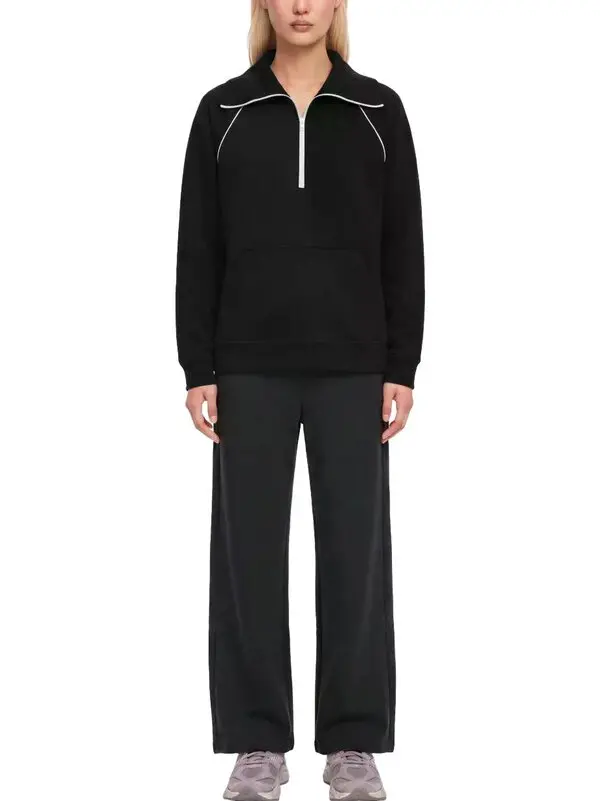 Max Mara Piped Half-zip Sweater - Black