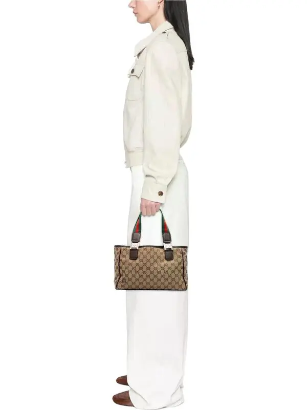 Gucci Gg Canvas Web Horsebit Tote Bag - Neutrals