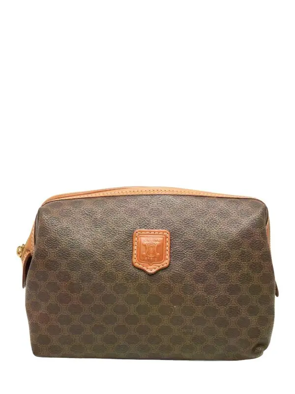 Celine Macadam Coated Canvas Cosmetic Pouch - Brown
