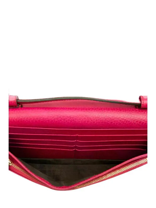 Gucci Calfskin Wallet On Strap Crossbody Bag - Pink
