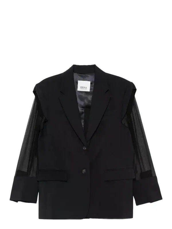 Erika Cavallini Sheer Sleeve Blazer - Blue