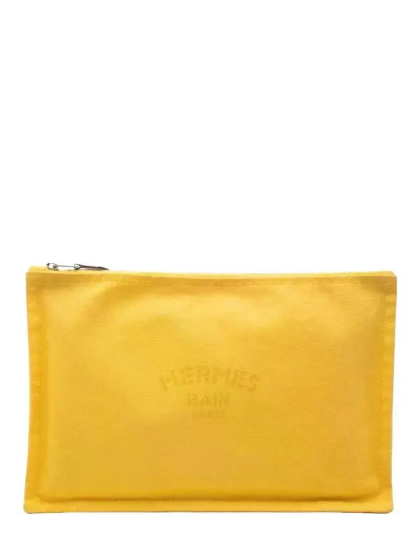 Hermès 20th Century Cotton Bain Yachting Flat Pouch - Yellow