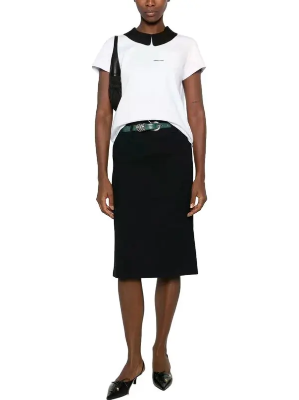 N°21 Contrast Peter Pan Collar T-shirt - White