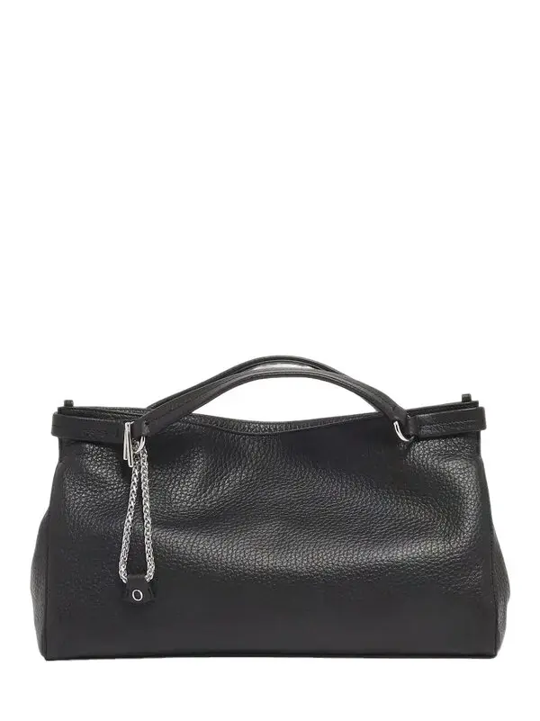 Orciani Midi Virgo Leather Tote Bag - Black