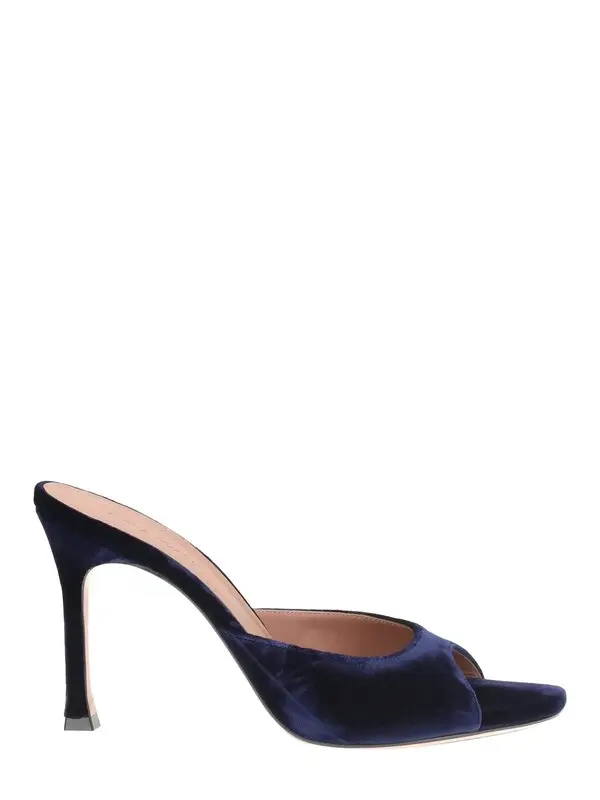Amina Muaddi Alexa Velvet Sandals - Blue