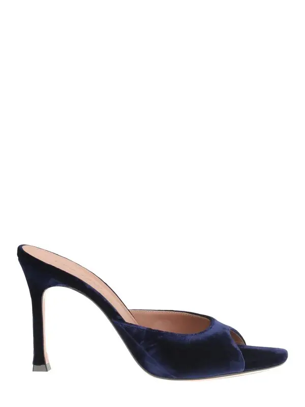 Amina Muaddi Alexa Velvet Sandals - Blue