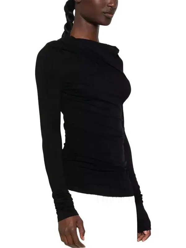 ENTIRE STUDIOS Draped Long-sleeve Top - Black