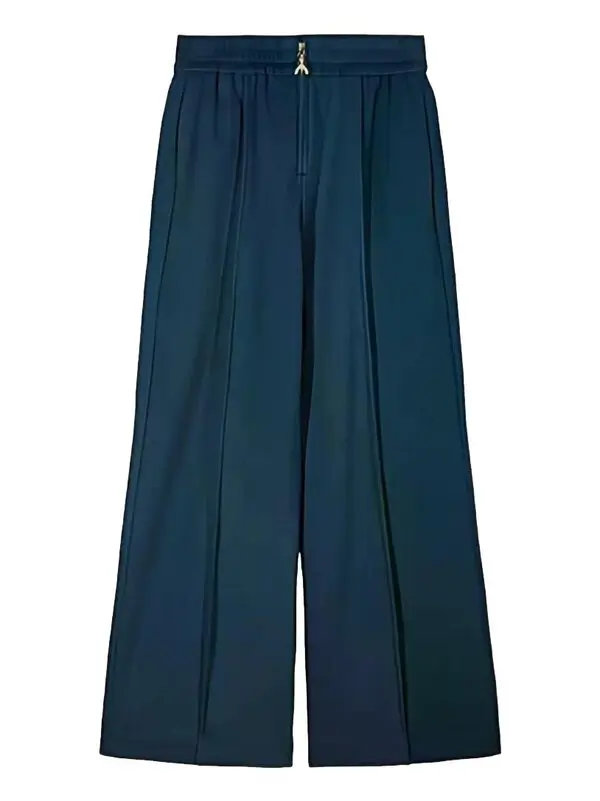 Patrizia Pepe Teal Wide-leg Trousers - Blue