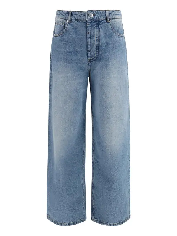 AMI Paris Cotton Wide-leg Jeans - Blue