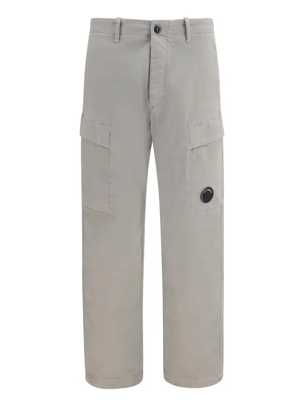 C.P. COMPANY Stretch Cotton Satin Cargo Pants - Gray