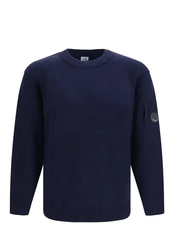 C.P. COMPANY Grs Lambswool Crewneck Sweater - Blue