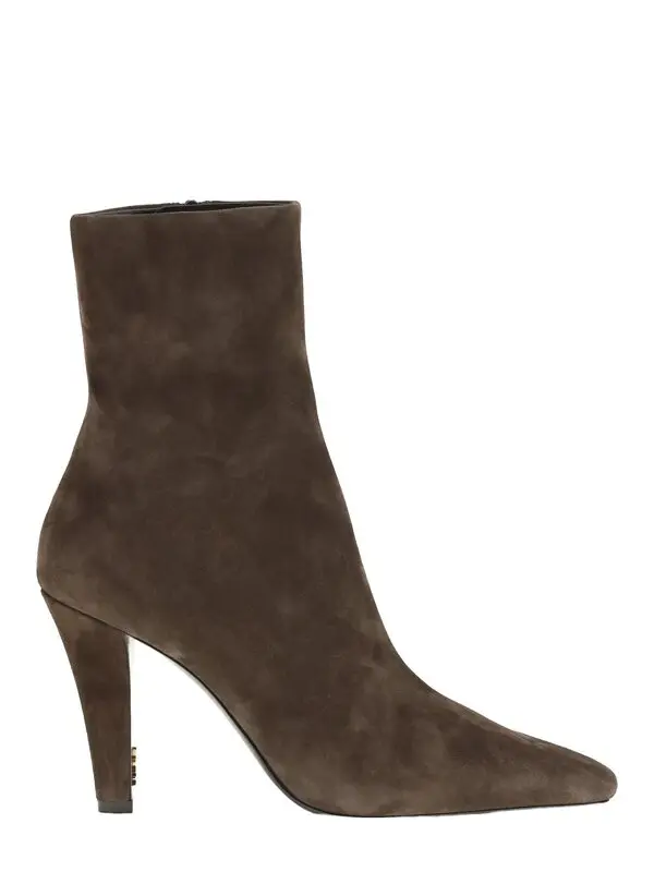 Saint Laurent Jill Suede Ankle Boots - Brown