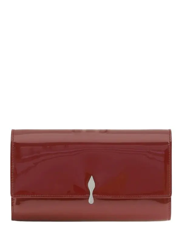 CHRISTIAN LOUBOUTIN Bettina Patent Leather Chain Wallet - Red