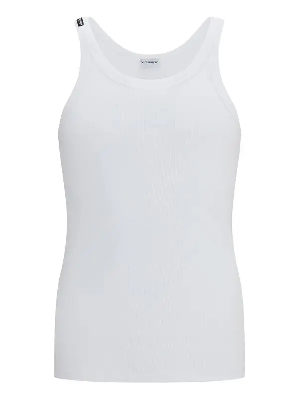 Dolce & Gabbana Marcello Ribbed Cotton Tank Top - White