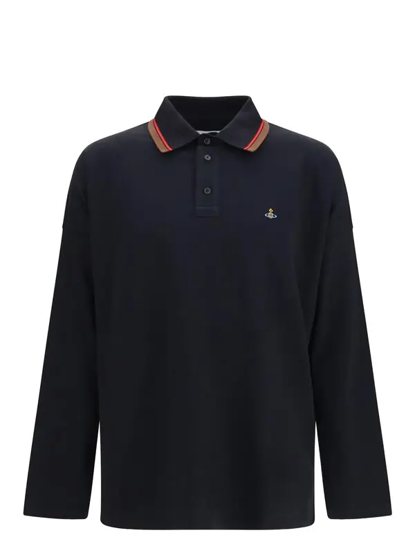 VIVIENNE WESTWOOD Oversized Long-sleeve Polo - Black