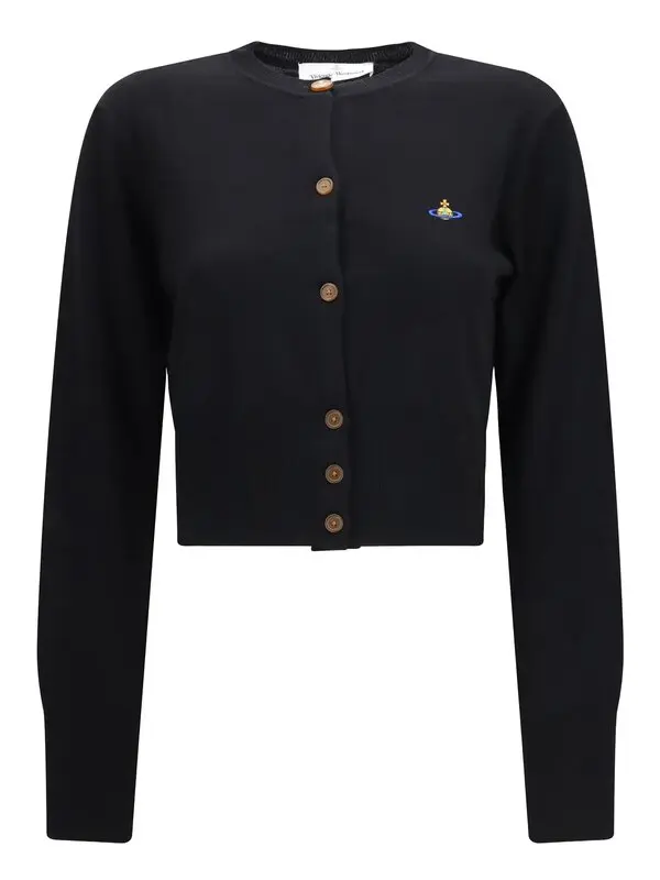 VIVIENNE WESTWOOD Bea Cropped Wool Cardigan - Black