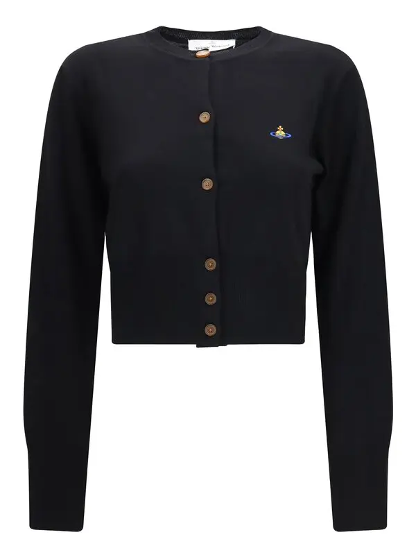 VIVIENNE WESTWOOD Bea Cropped Wool Cardigan - Black
