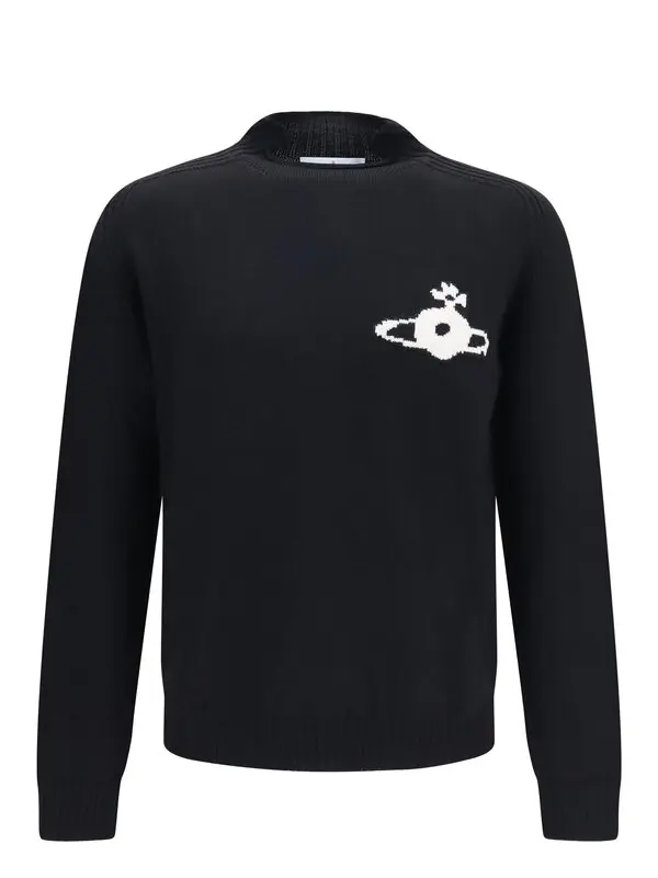 VIVIENNE WESTWOOD Merino Wool Fisherman Sweater - Black