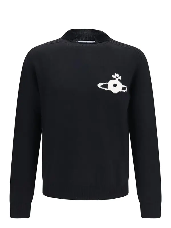 VIVIENNE WESTWOOD Merino Wool Fisherman Sweater - Black