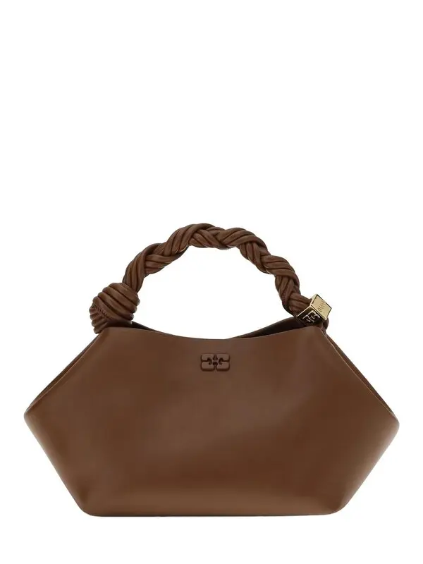 GANNI Small Bou Handbag With Twisted Top Handle - Brown