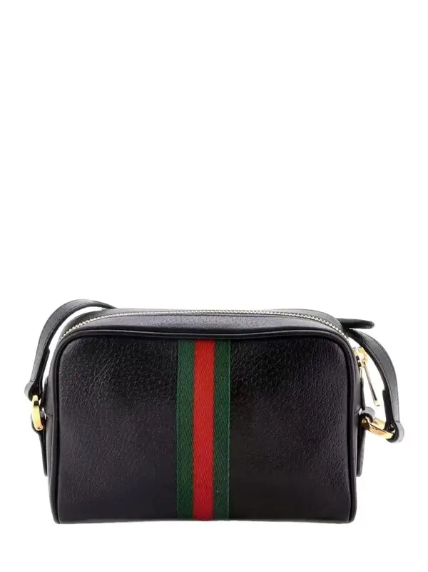 Gucci Ophidia Leather Mini Crossbody Bag - Black