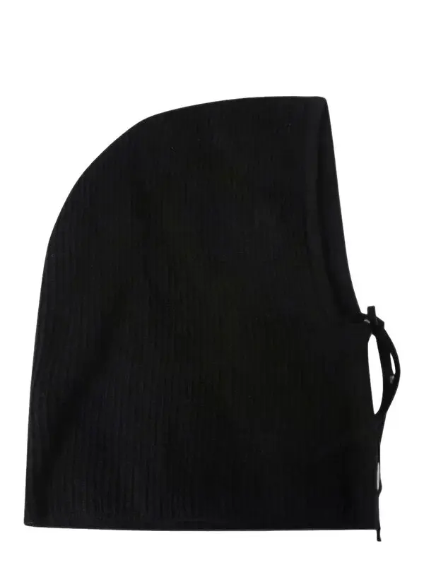 Federica Tosi Ribbed-knit Drawstring Balaclava - Black