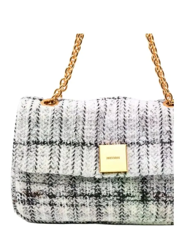 Missoni Caperdoni Check Knitted Shoulder Bag - White