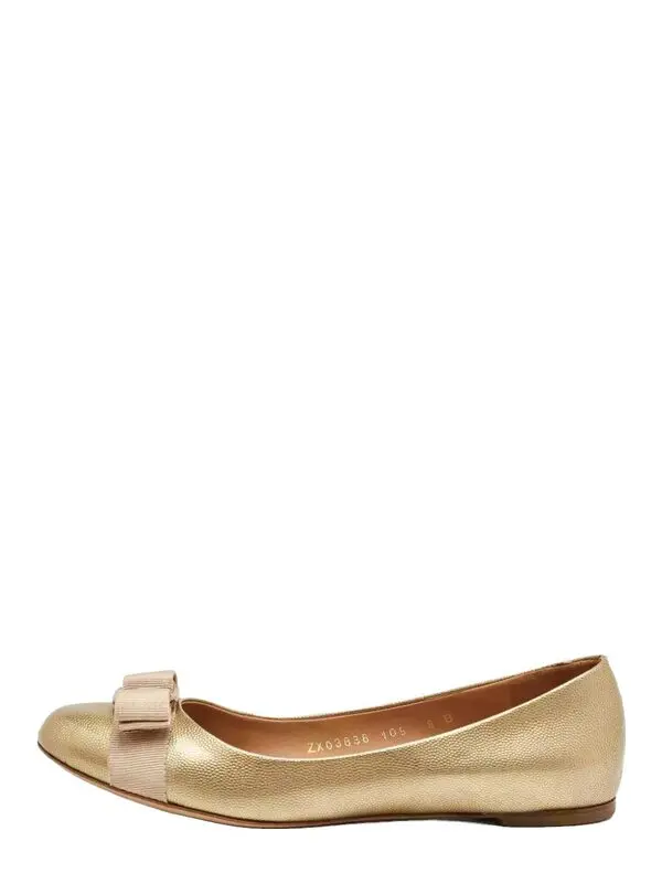 FERRAGAMO Vara Bow Ballet Flats - Gold