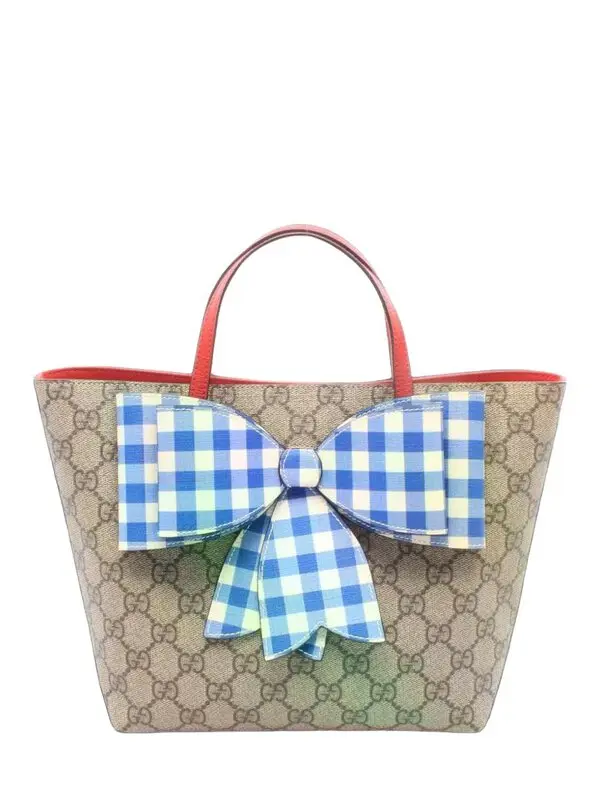Gucci Gg Supreme Bow Tote Bag - Neutrals