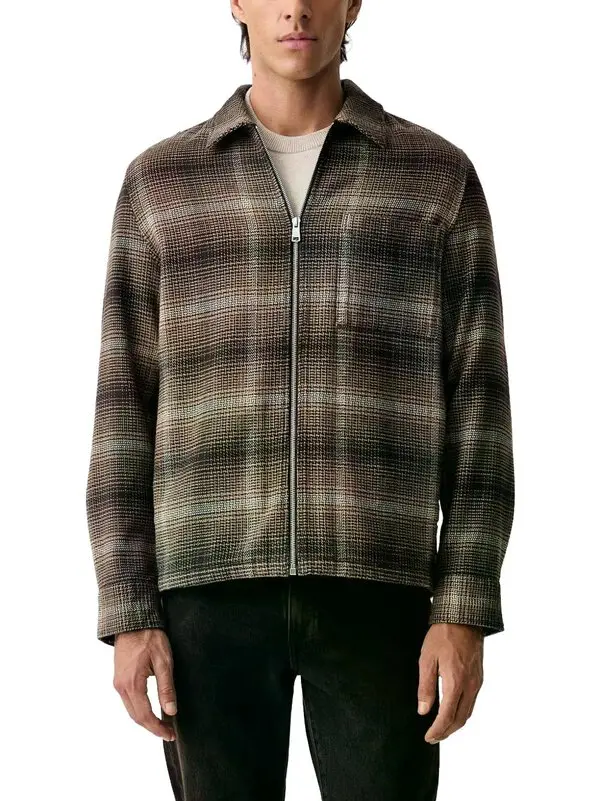 Marc O'polo Checked Zip-up Jacket - Brown