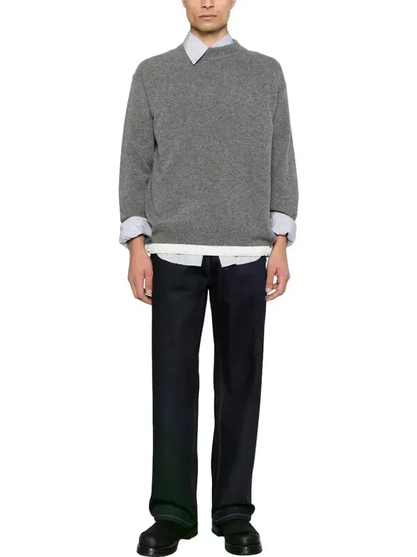 Sacai Logo Patch Drawstring Sweater - Grey
