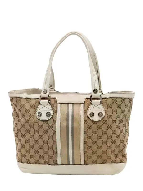 Gucci Gg Canvas Web Tote Bag - Neutrals