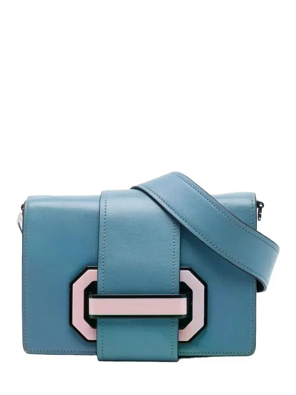 Prada City Calf Plex Ribbon Crossbody Bag - Blue