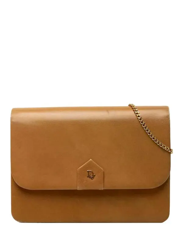 Dior Leather Chain Crossbody Bag - Brown