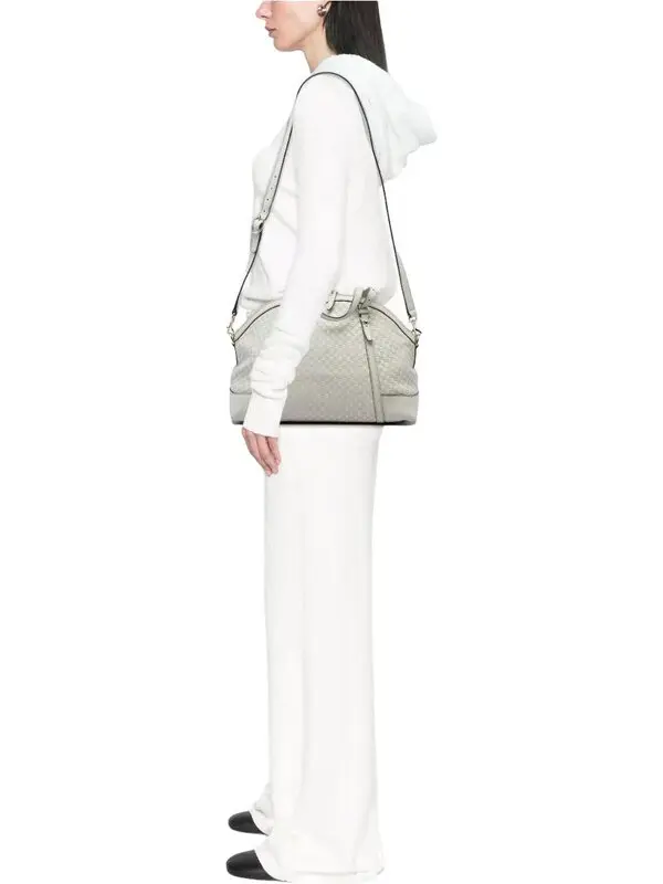Gucci Embossed Leather Dome Satchel - White