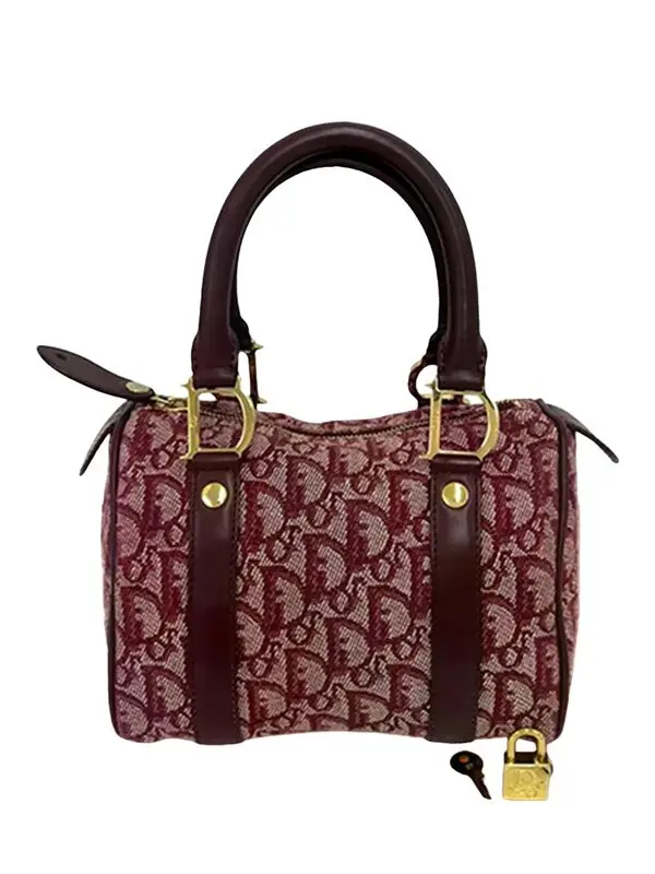 Dior Mini Diorissimo Trotter Canvas Boston Bag - Red